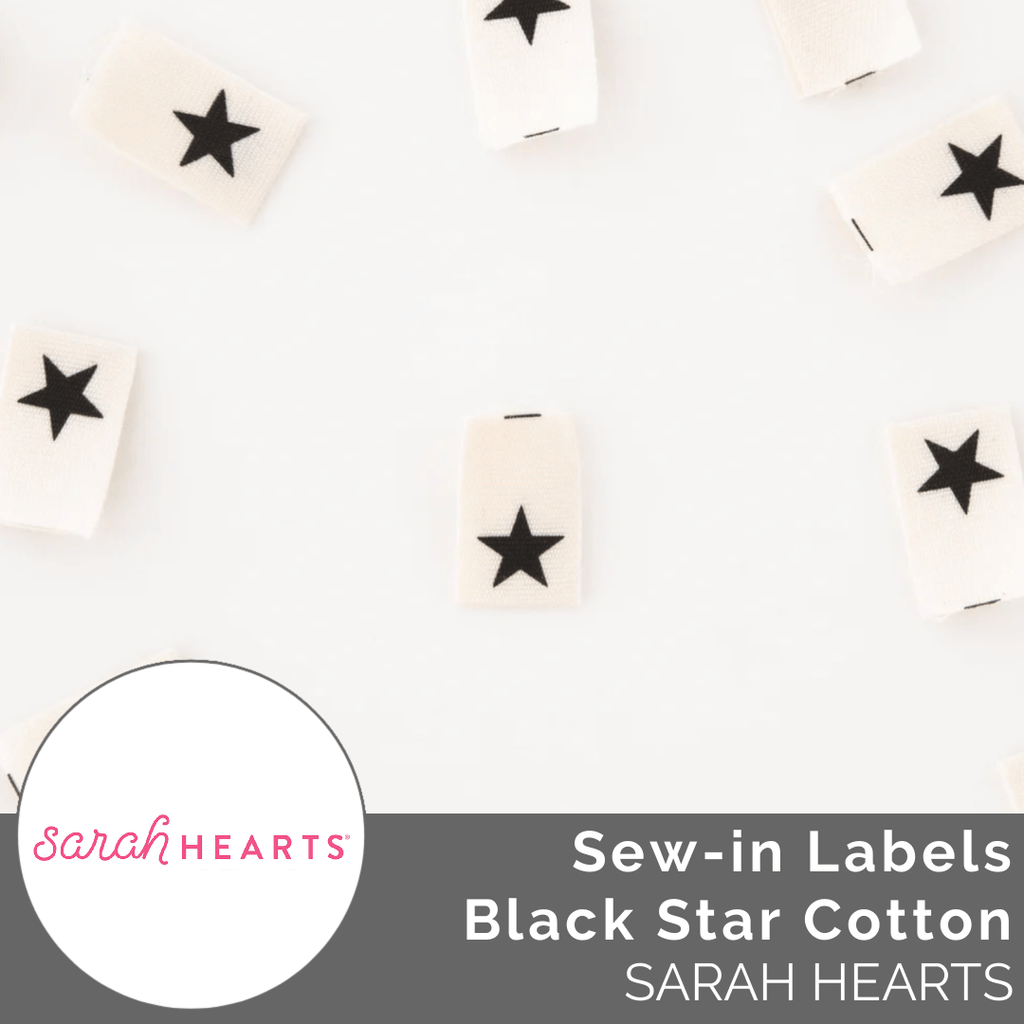 Sew-in Labels: Black Star (Cotton) - Emmaline Bags Inc.