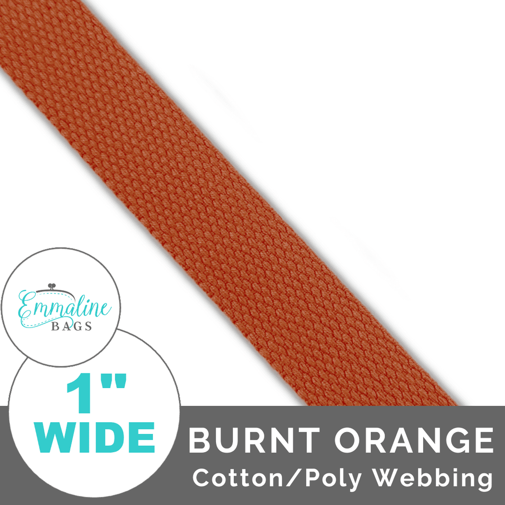 Burnt Orange | Cotton/Poly Webbing 1 " Wide | Emmaline Bags – Emmaline ...
