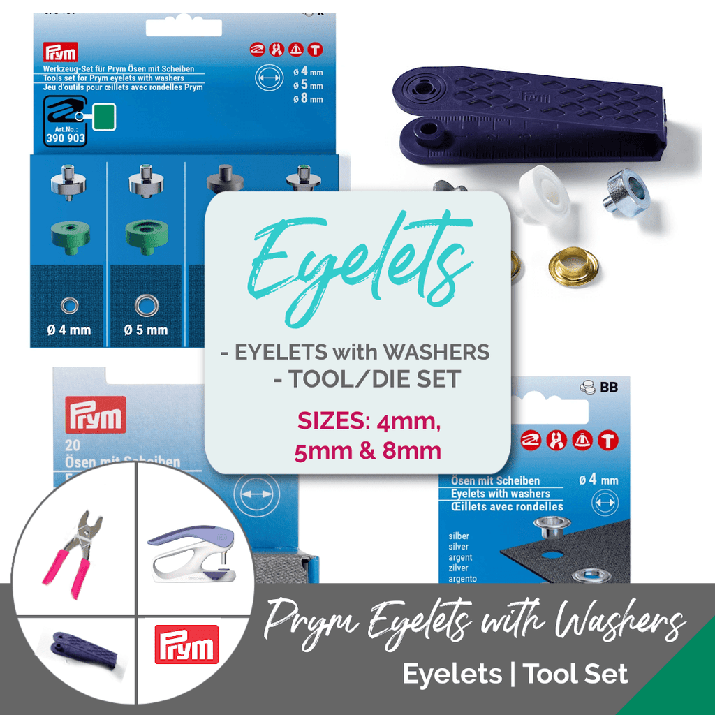 Eyelets with Washers 4, 5 & 8mm (and Tool/Die Sets) - Emmaline Bags Inc.