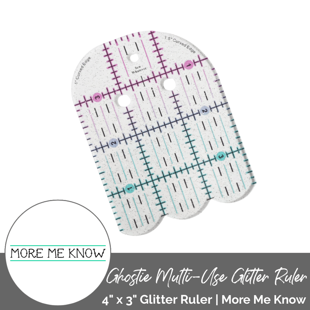 Ghostie Multi-Use Acrylic Ruler with GLITTER (4" x 3") - Emmaline Bags Inc.