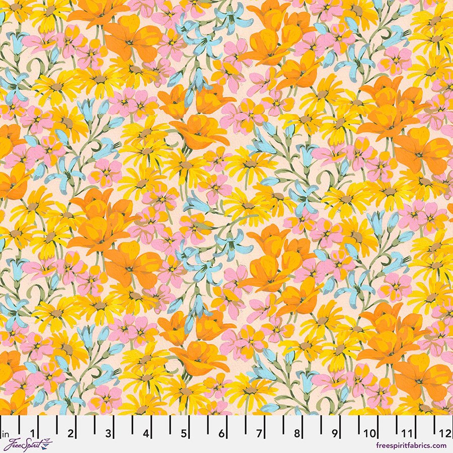 Golden Pacific Coast // Nation of Flowers for FreeSpirit (1/4 yard ...