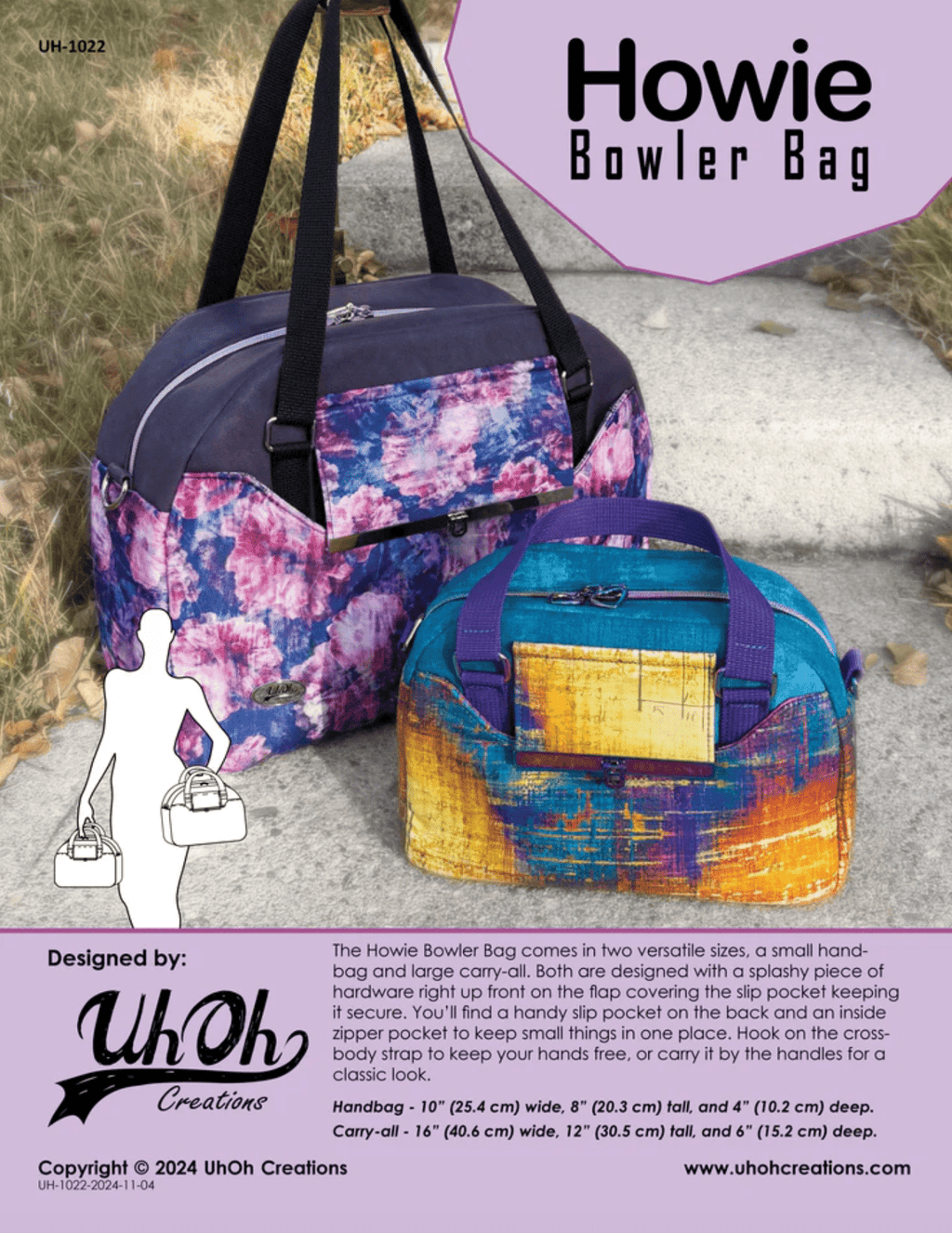 Howie Bowler Bag by UhOh Creations (Printed Paper Pattern) - Emmaline ...