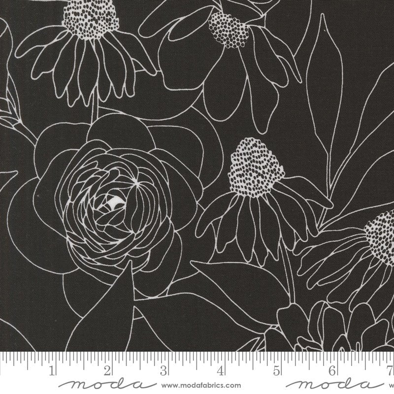 Ink Etched Floral // Botany by Alli K Design (1/4 yard) - Emmaline Bags ...