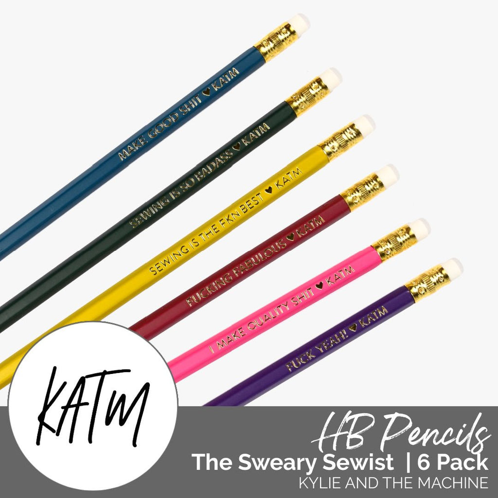 KATM Pencils | Sweary Sewist HB Pencils (Pack of 6) | Emmaline Bags ...