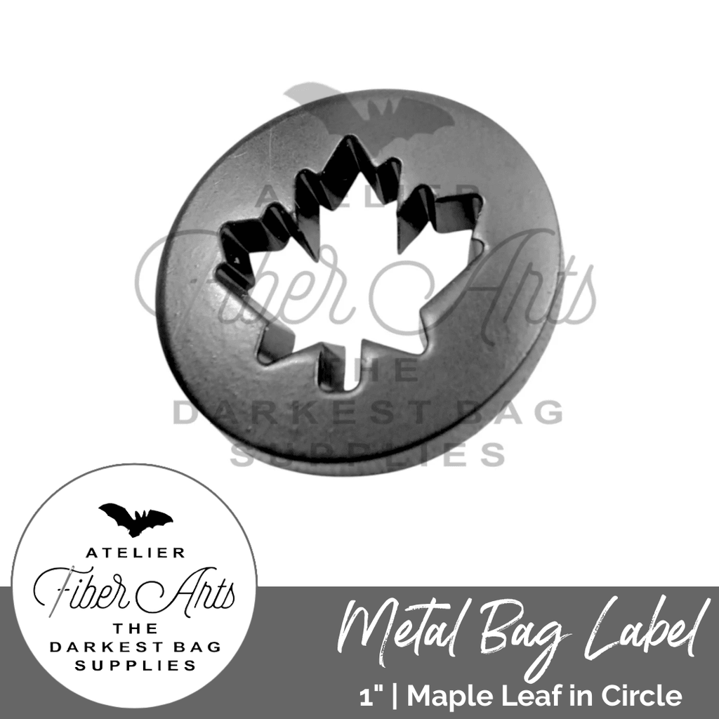 Metal Bag Label: Maple Leaf in Circle | Emmaline Bags – Emmaline Bags Inc.