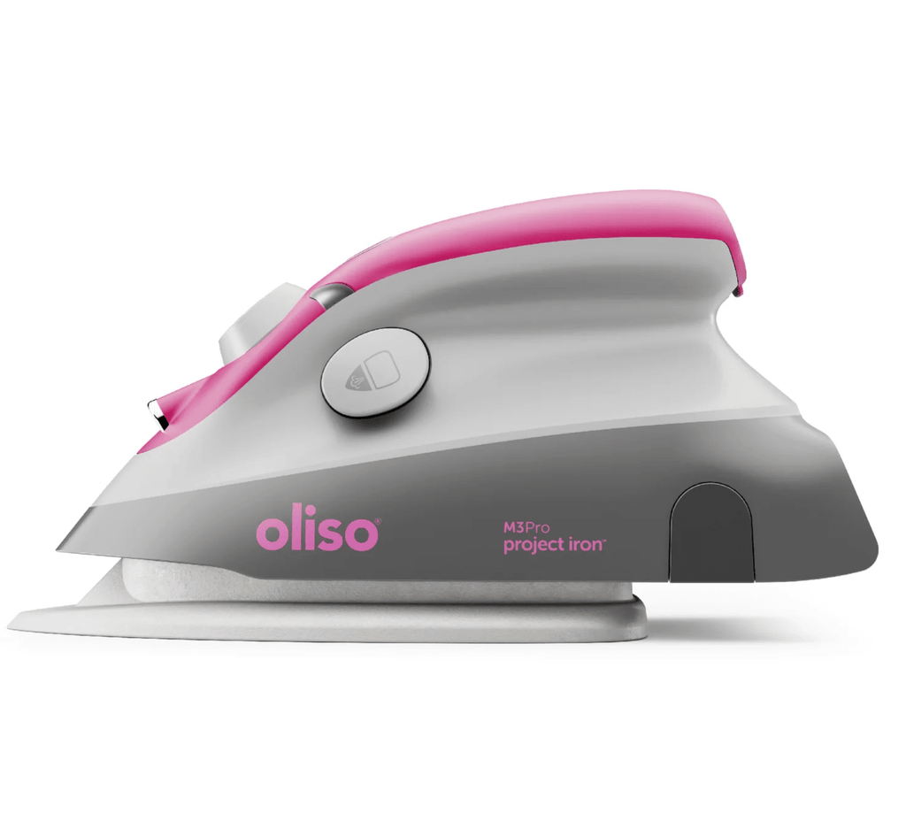 Raspberry // Oliso Mini Iron with Trivet & LED Light - Emmaline Bags Inc.