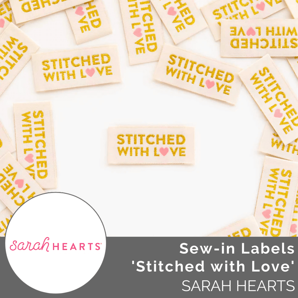 Sew-in Labels: Stitched with Love Gold - Emmaline Bags Inc.