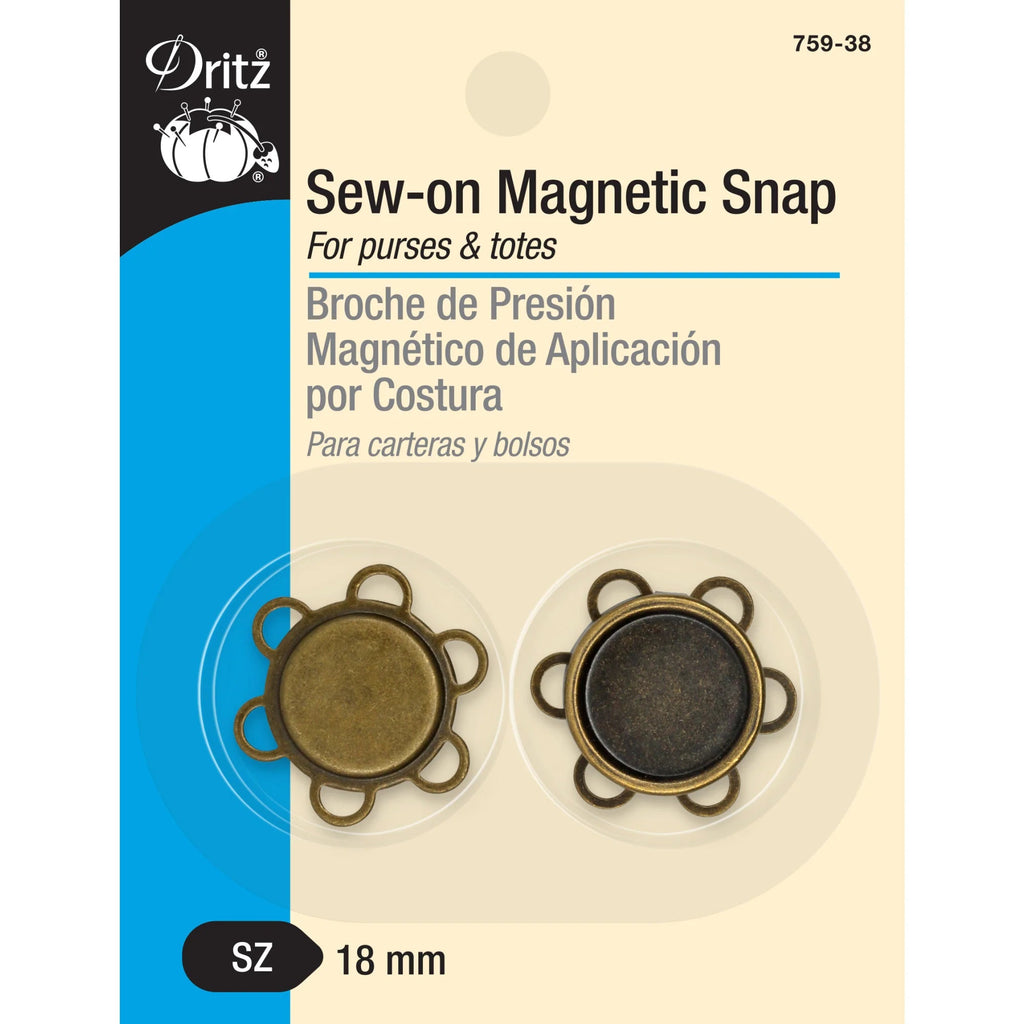 Sew-On Magnetic Snap Closure Set: 3/4" (18 mm) - Emmaline Bags Inc.