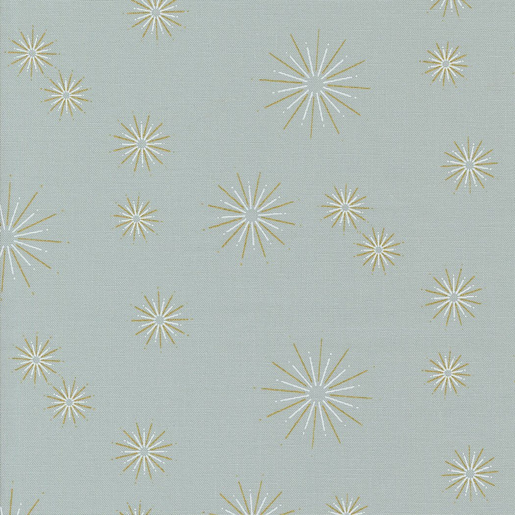 Stars Metallic in Silver // Shimmer by Moda (1/4 yard) - Emmaline Bags Inc.