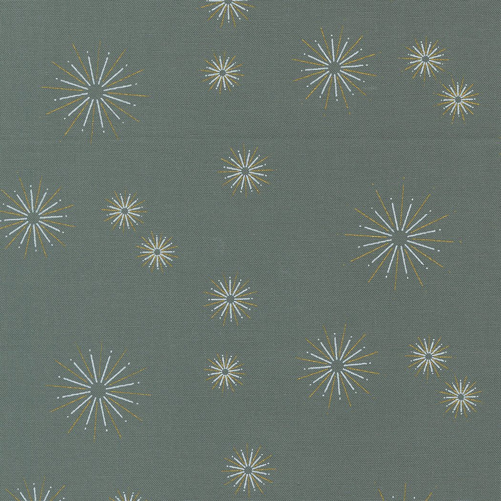 Stars Metallic in SMOKE // Shimmer by Moda (1/4 yard) - Emmaline Bags Inc.