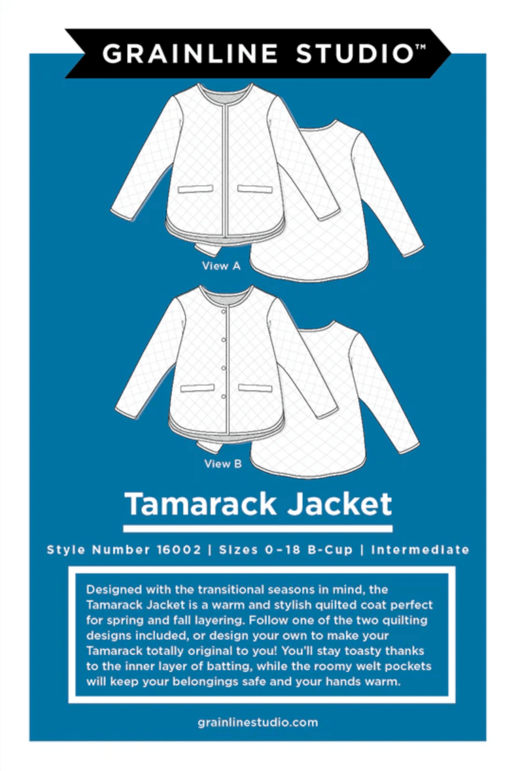 The Tamarack Jacket (Sizes 0-18) by Grainline Studio (Printed Paper ...
