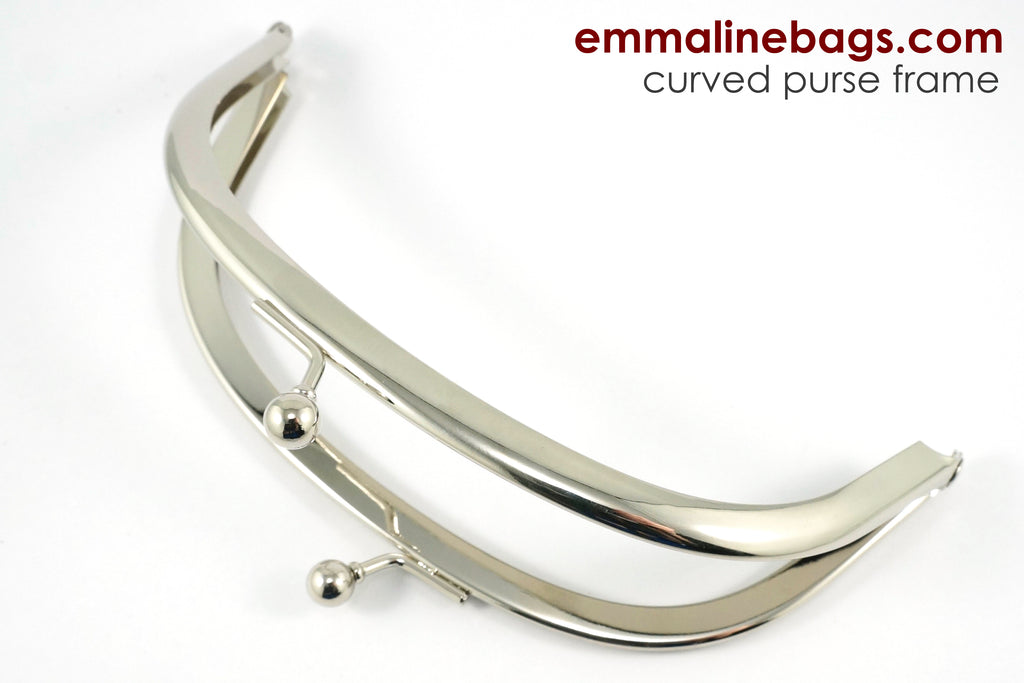 Curved Purse Frame 6" - Nickel - Emmaline Bags Inc.