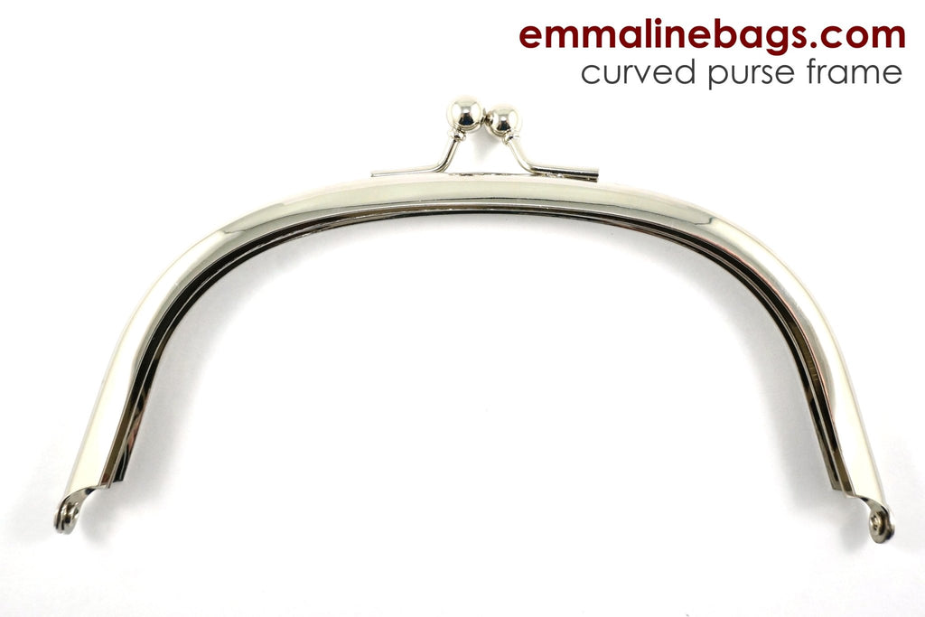 Curved Purse Frame 6" - Nickel - Emmaline Bags Inc.