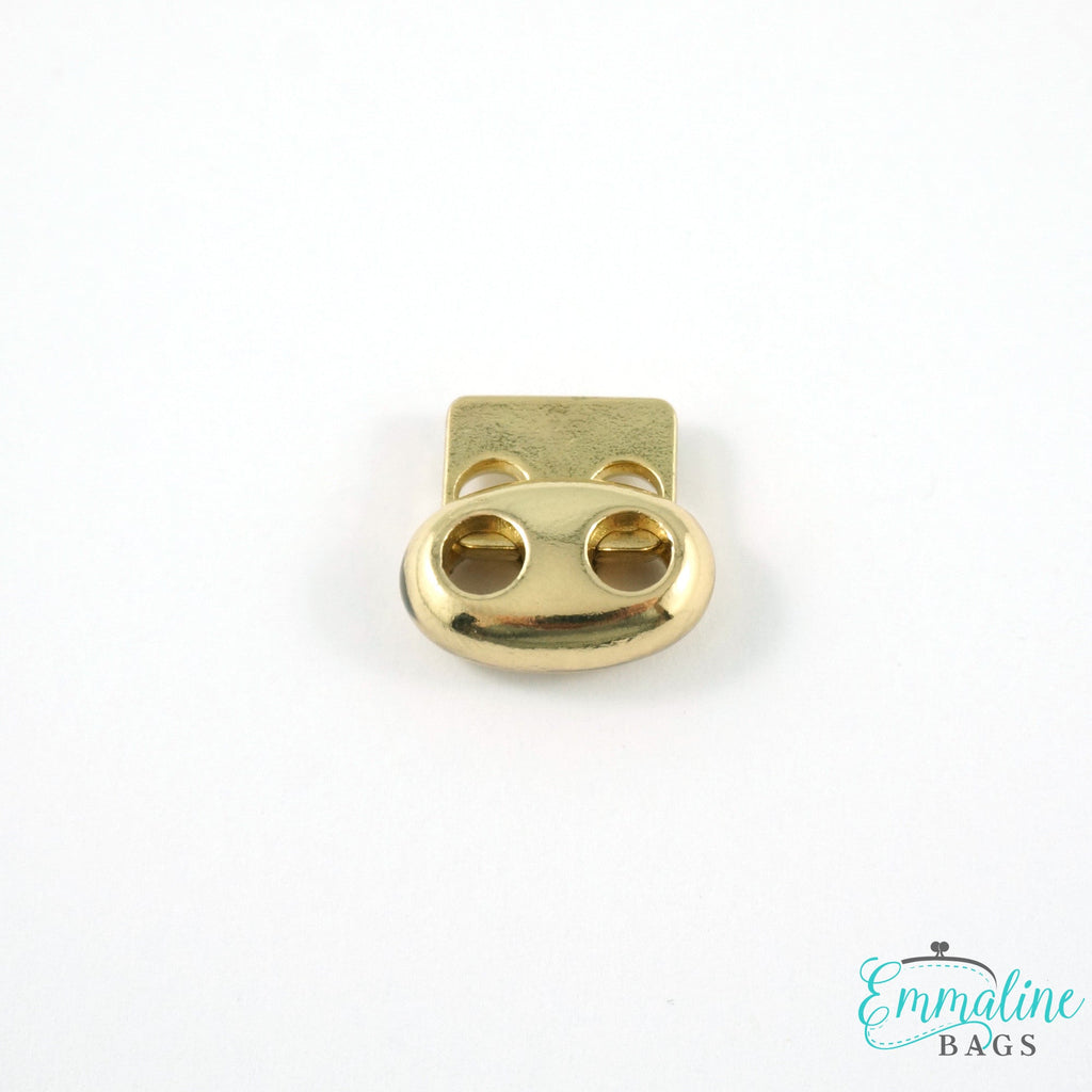 Double Cord Lock - Gold Finish (2 Pack) - Emmaline Bags Inc.