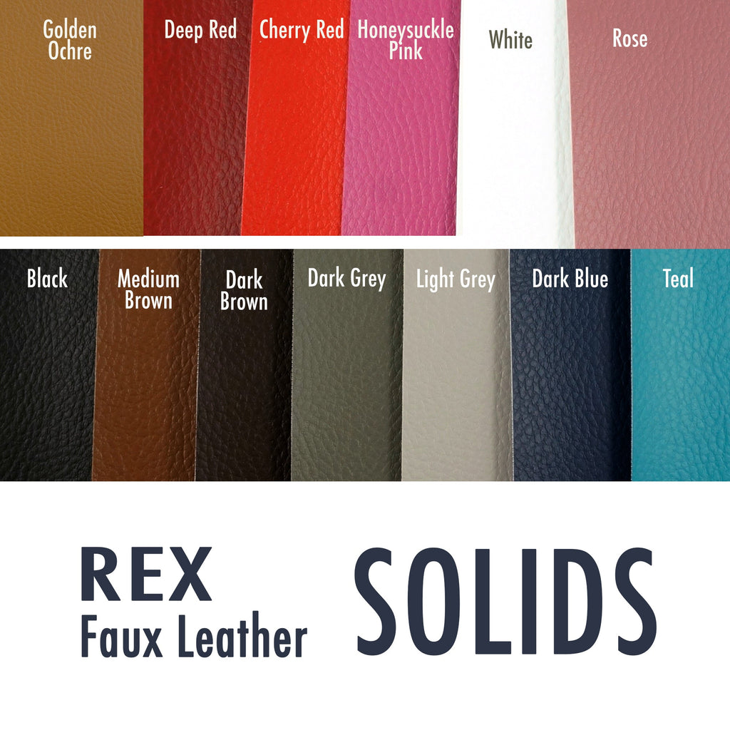 Rex Faux Leather Vinyl, SOLIDS - **1/2 YARD PRECUT** - Emmaline Bags Inc.