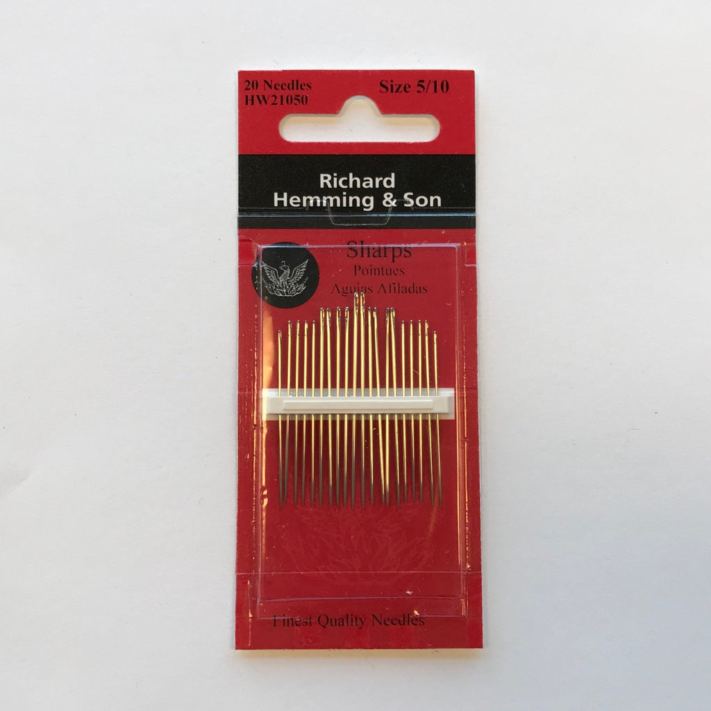 Richard Hemming Sharps Needles Assorted Sizes 5/10 20ct - Emmaline Bags ...