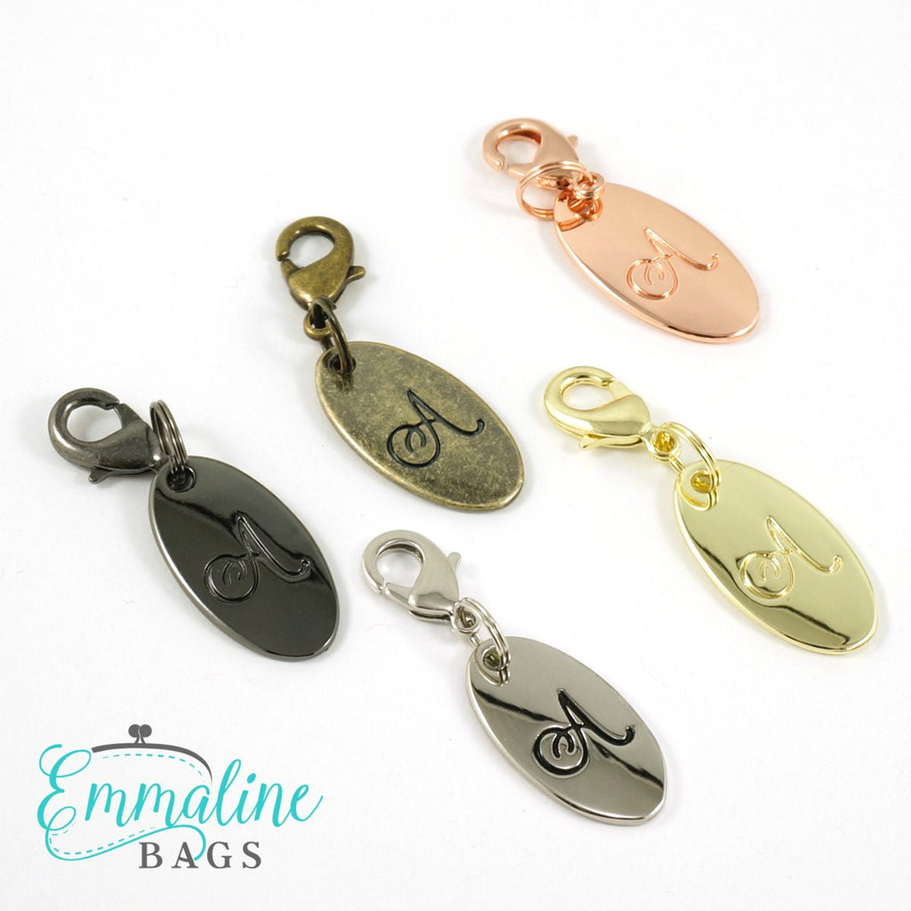 Zipper Pull: Script Alphabet - Emmaline Bags Inc.